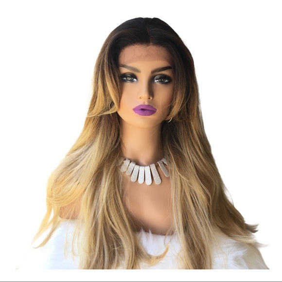 Hair | Middle Part Human Hair Blend Lace Front Wig | Poshmark